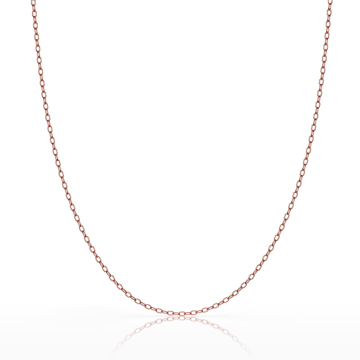 Bling For Your Buck Rose Gold-Tone over Sterling Silver 1.2mm Very Thin Italian Cable Chain Necklace - 16"