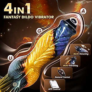 Thrusting Dildo Sex Toys Vibrator - 10.2" 4IN1 Huge Thick Dildos Anal Toys, Monster Big Dildo Upgraded App Remote Control Multi-Modes, Suction Cup Fantasy Dildo Adult Sex Toys & Games for Men Women