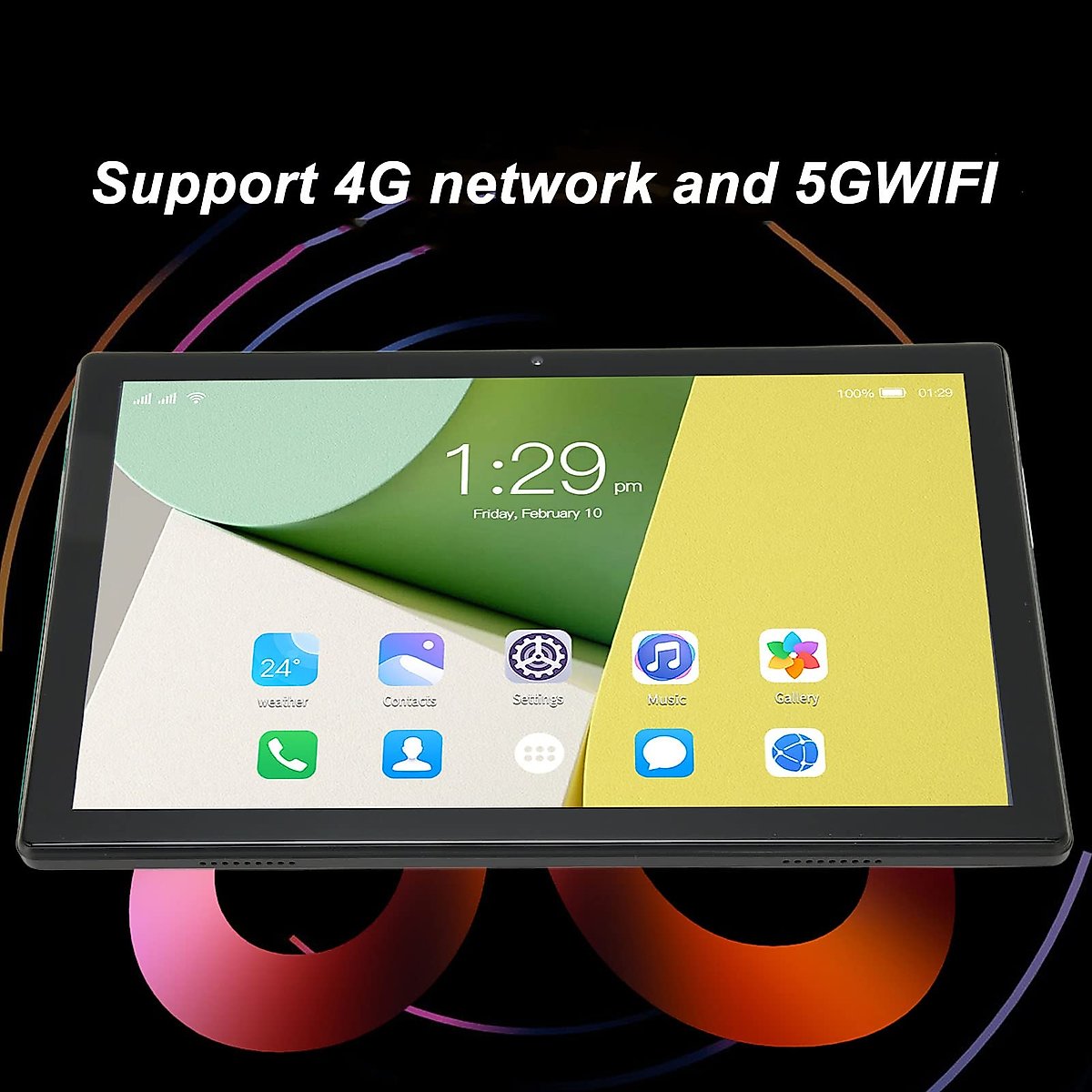 Pomya 10.1 Inch FHD IPS Tablet, 5G WiFi Tablet for Android12, 8GB RAM 256GB ROM, Support Fast Charging, 4G Network Octa Core Calling Tablet with 8MP 16MP Camera for Daily Use