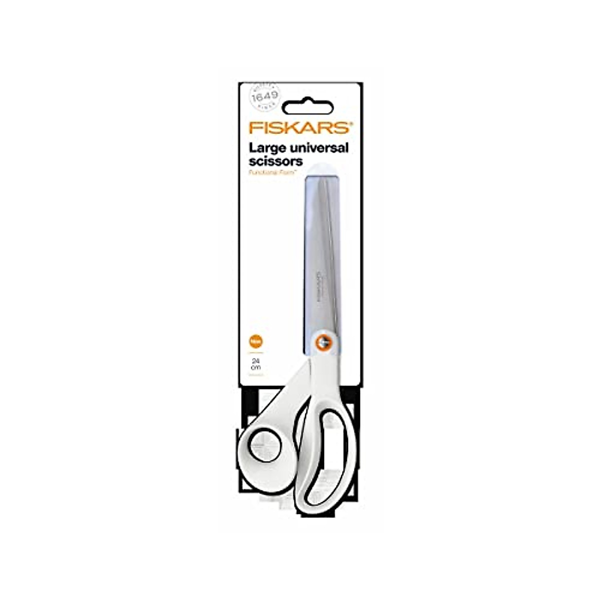Fiskars Universal Scissors, Total Length: 24 cm, Quality Steel/Synthetic Material, Functional Form, White, 1020414