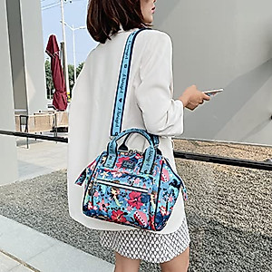 Oudduo Women Lady Small Top Handle Satchel Crossbody Bag Removal Shoulder Strap Lightweight Multiple Compartment (Mermaid)