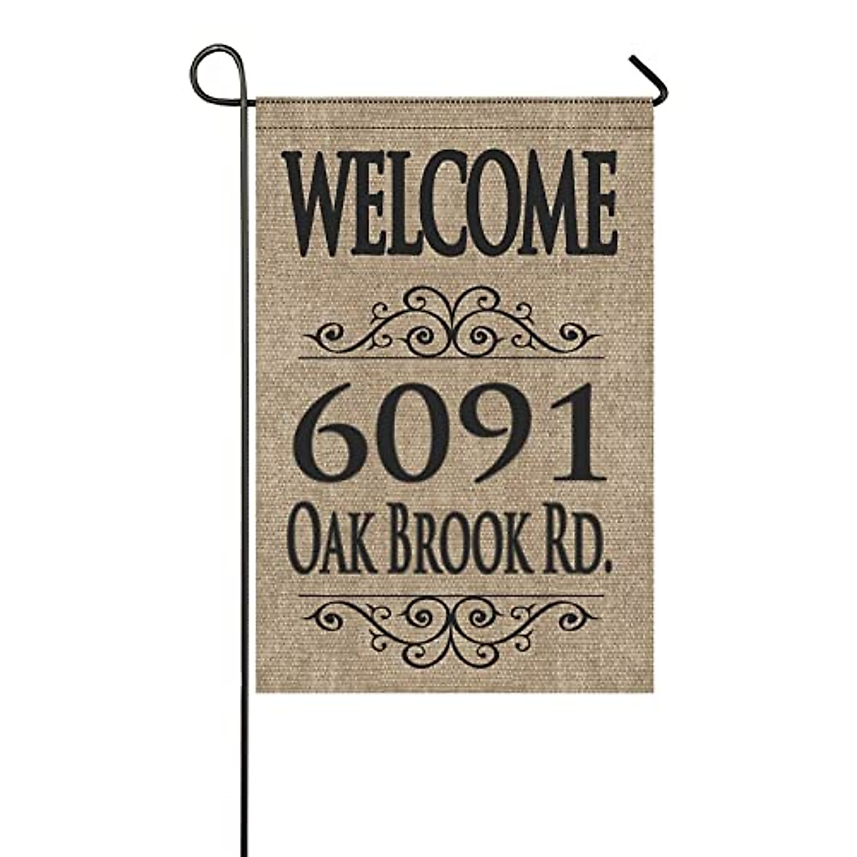Ffgjhynghyswda Custom Street Address Welcome Sign House Numbers Personalized Garden Banner Flag Yard Decor Housewarming Gift 12x18 Inch