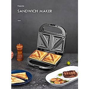 Sandwich Maker, Reemix Panini Press Sandwich Maker with Nonstick Surface Breakfast Sandwich Maker Easy to Clean and Storage, Indicator Light, Perfect for Breakfast Grilled Cheese Egg Bacon and Steak