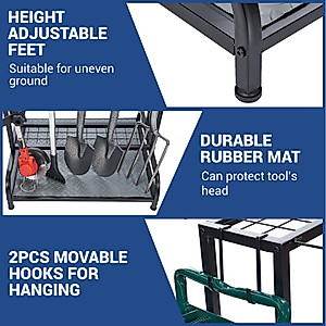 Garden Tool Organizer for Garage, Garden Tool Rack, Yard Tool Storage, Tool Organizers and Storage, Garden Tool Stand up to 55 Long-Handled Tools, for Garage, Shed, Outdoor, Black