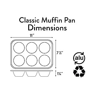 DOBI Muffin Pans (20 Pack) - Disposable Aluminum Foil 6-Cup Cupcake Pans, Standard Size. Classic Muffin Tin Size for Baking Cupcakes, Muffins and Mini Quiches