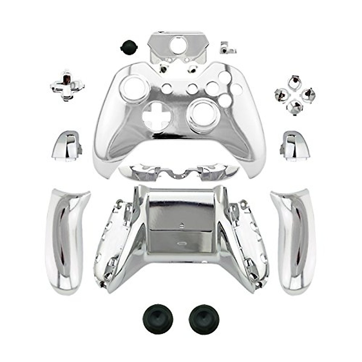 WPS Xbox One Replacement Controller Electroplating chrome FULL Case Shell for Xbox One ( 3.5 mm Port , Have a Headphone Jack) with T6 T8 Screwdriver (chrome silver)