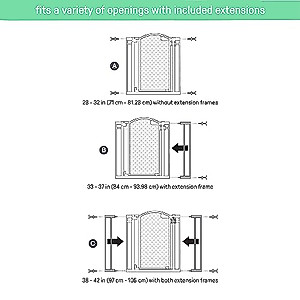Summer Modern Home Walk-Thru Safety Pet and Baby Gate, 28"-42" Wide, 30" Tall, Pressure or Hardware Mounted, Install on Wall or Banister in Doorway or Stairway, Auto Close Door - Espresso