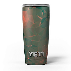 Design Skinz Green Geometric V10 - Skin Decal Vinyl Wrap Kit Compatible with The Yeti Rambler Cooler Tumbler Cups