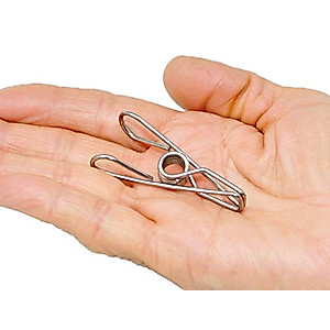 Home-X Clothes Pins 40 Pack, Metal Pins, Multi-Purpose Stainless Steel Wire, Cord Clothes Pins Utility Clips, Hooks for Home/Office-2 inch