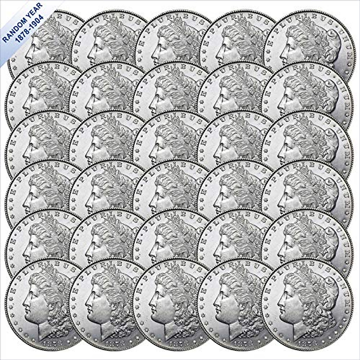 (1878-1904) Morgan Silver Dollar (BU) Thirty Coins - (with Air-Tite Holder) Various Mint Marks Brilliant Uncirculated