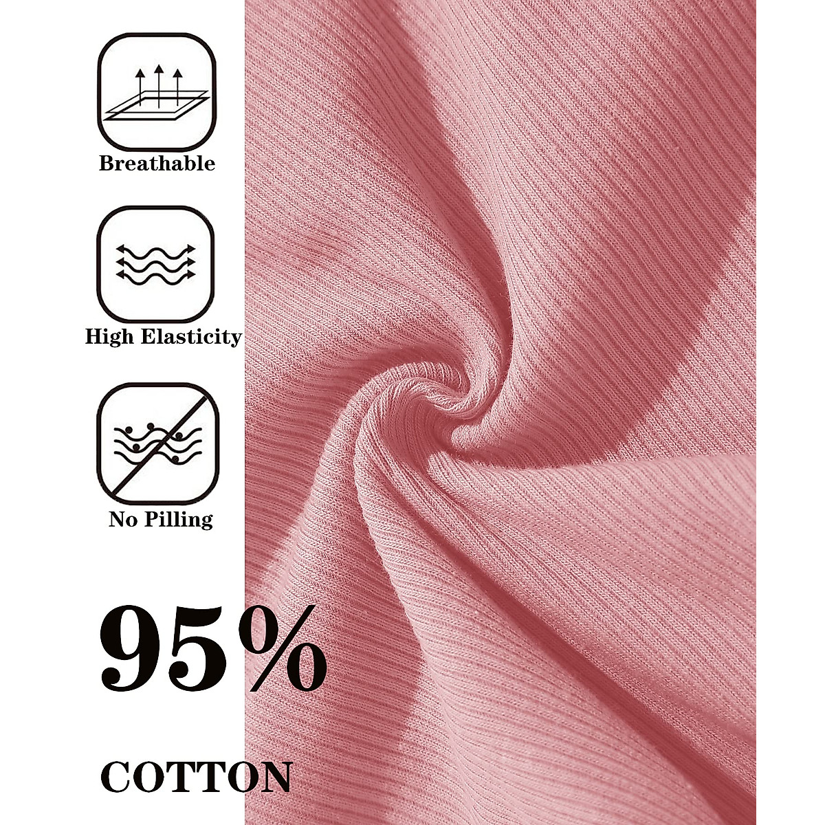 CuteByte 6 Pack Womens Cotton Underwear Sexy Breathable High Cut Panties Low Rise Cotton Cheeky Hipster S-XXL（6 Pack A,M）