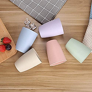 LuckyZone Wheat Straw Unbreakable Cup (12 oz) - Reusable Drinking Glasses Set of 5 - Dishwasher Safe Tumbler - BPA Free & Eco-Friendly (5Pcs)