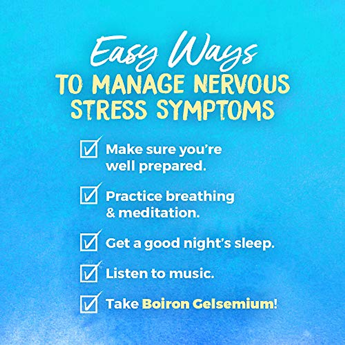 Boiron Gelsemium 30C Homeopathic Medicine for Relief from Stress, Nervousness, Apprehension, and Stage Fright - 3 Count (240 Pellets)