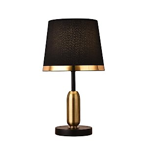 FIXCOR Modern Black Table Lamp Table Lamp for Living Room Black Cloth Lampshade with Metal Base Nightstand Lamp for Living Room, Home, Office Bedroom Reading Room Hotel