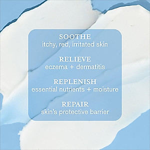 DERMAdoctor Calm Cool + Corrected Clinical Hydra Repair Cream for Face and Body with 1% Colloidal Oatmeal, Moisturizing Skin Repair for Dry, Eczema & Dermatitis Relief + Anti Itch - 6 oz