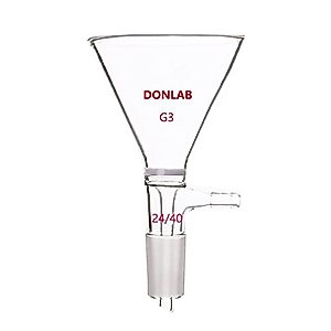 DONLAB EEG3060 Glass 60mm Filter Funnel with Fritted Disc G3 Pore Size 16-30μm #24 Ground Joint Hose Connection