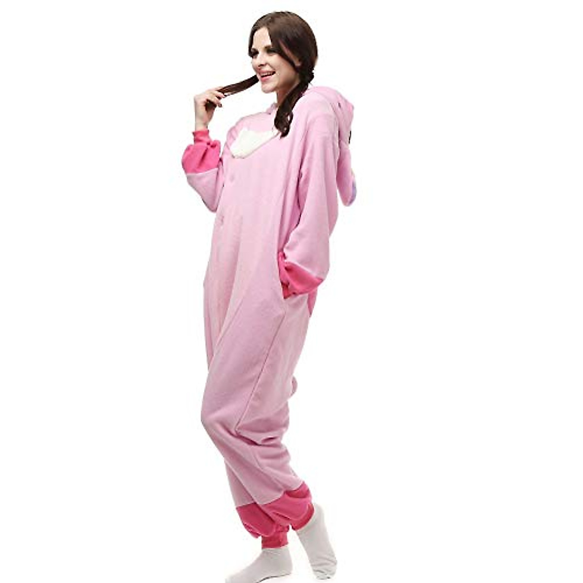 TSMY GLADCOS Halloween Costumes Unisex Pyjamas Stitch Onesie Pajamas Adult Large Pink