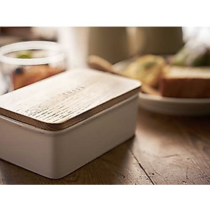 YAMAZAKI Butter Dish Home | Ceramic | Large | Food Storage, White