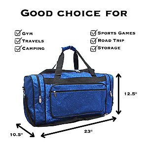 NGIL Canvas 23" inch Duffle Bag (Royal Blue Glitter)
