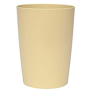 Decorative Bathroom Trash Can Garbage Can, Plastic Round Waste Basket with Washable Cloth Cover, Floral Blue Bathroom Sets 11.75" Tall