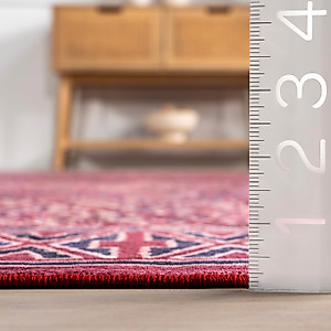 Rugs USA x Prabal Gurung Bagmati Machine Washable Area Rug, 9x12, Pink