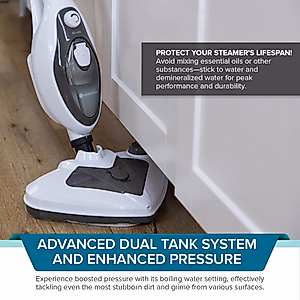 Steam and Go 10-in-1 Steam Mop - Floor Steamer with Detergent Chamber and Detachable Handle for Tile Grout, Clothes, Furniture, Hardwood, Upholstery, & Carpet, Handheld Steam Cleaner for Home Use