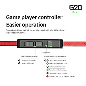 XuanGui G20 Wired Earbuds with Microphone, in-Ear Headphones Stereo Bass,Noise Isolating Ear Buds, 3.5mm Memory Foam Headset, Compatible with iPhone/Android/Computer/Laptops…