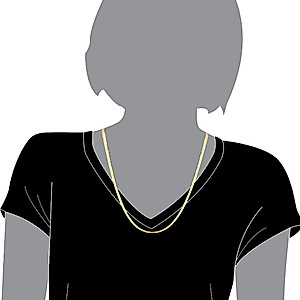 IcedTime Solid 14K Yellow Gold Herringbone Chain 3mm Wide Necklace 18 inches Long with Lobster Clasp