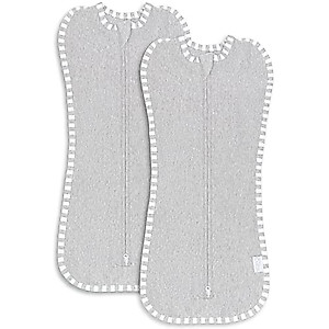 Comfy Cubs Swaddle Blanket Baby Girl Boy Easy Zipper Wrap 2 Pack Newborn Infant Sleep Sack (Small 0-3 Months, Grey)