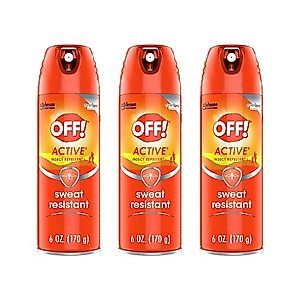 OFF! Active Insect Repellent, Sweat Resistant 6 oz ( Pack of 3)