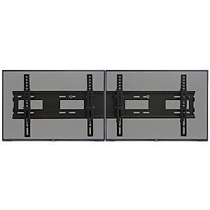 Displays2go, Wall TV Bracket with Dual Mount, Steel Construction – Black Finish (MNBD2642S2)