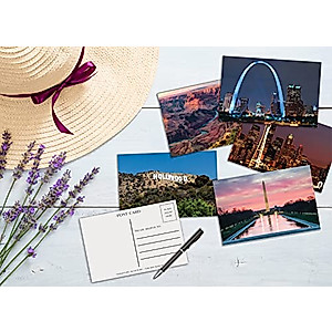 Better Office Products 50 Pack Travel Postcards, Famous US Landmarks and Historical Sites, High Gloss Photo Post Cards, 4 x 6 inch, 25 Amazing Photos of National Landmarks