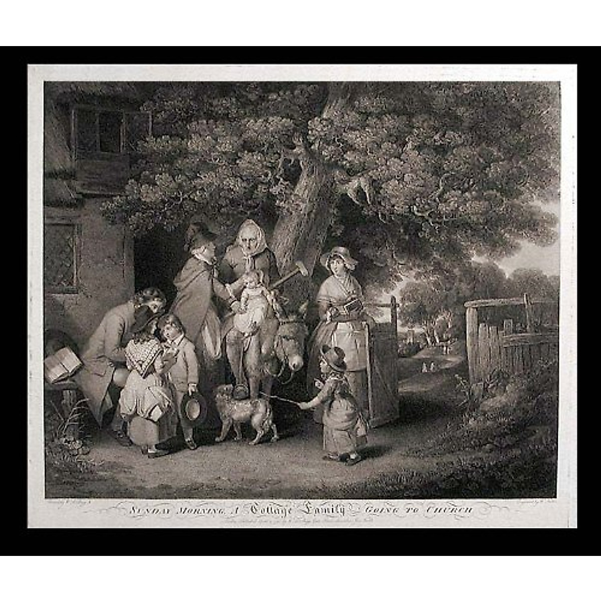 Sunday morning A Cottage Family going to church