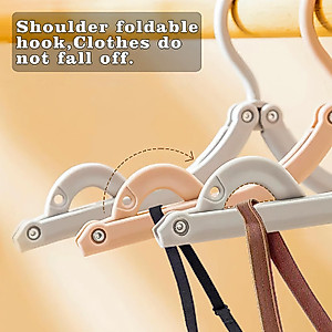 12 Pcs Foldable Travel Hangers with Clips, Collapsible Folding Hangers Drying Rack, Portable Clothes Hangers for Traveling, Cruise Ship Essentials (Multicolor)