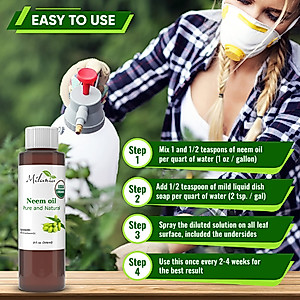 MILANIA Premium Organic Neem Oil (8 Oz.) Virgin, Cold Pressed, Unrefined 100% Pure Natural Grade A. Excellent Quality.