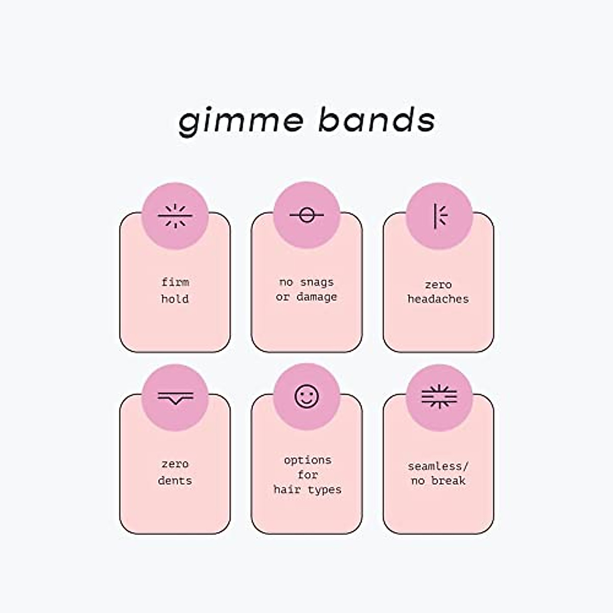 Gimme Beauty - Thick Fit Hair Bands - Blondie - Damage Free Hair Ties - Made with Seamless Microfiber Elastics - Thick + Curly Hair Accessories - No Snagging, Dents, or Breakage (6 Count)