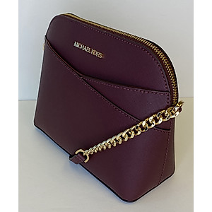 Michael Kors MICHAEL Michael Kors Jet Set Travel MD Dome XCross Crossbody bundled with SM TZ Coinpouch Purse Hook (Merlot)
