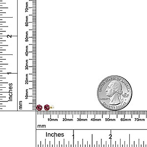 Gem Stone King 10K Yellow Gold Pink Tourmaline Gemstone Stud Earrings For Women (0.48 Cttw, Gemstone Birthstone, Round 4MM)