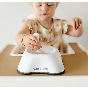 NumNum Beginner Bowl | Baby Bowl | BPA Free Silicone Self Feeding Baby + Toddler Dish | Baby Led Weaning Bowl for Kids Ages 6 Months+