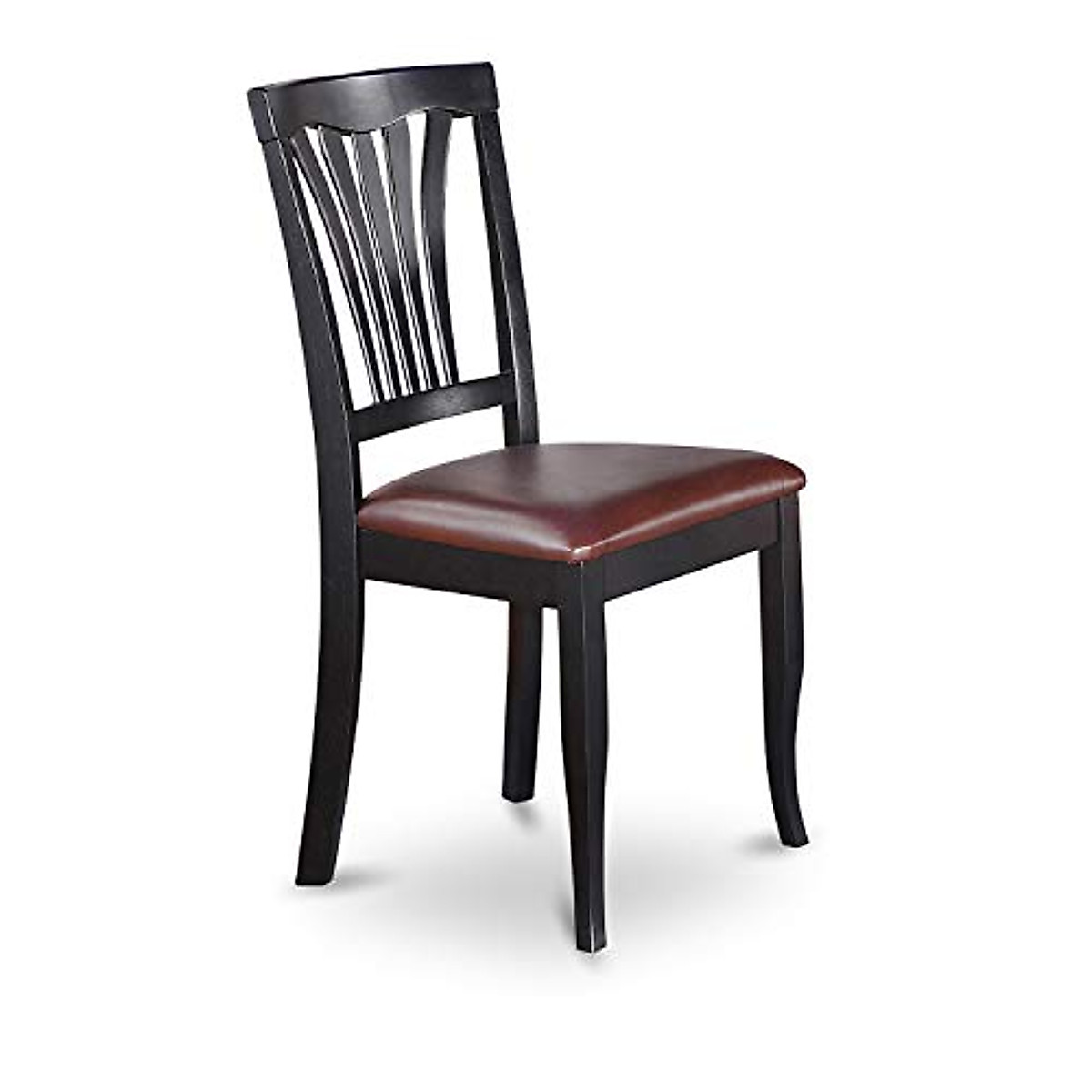 East West Furniture HLAV5-BCH-LC 5 Piece Modern Dining Table Set Includes a Round Wooden Table with Pedestal and 4 Faux Leather Dining Room Chairs, 42x42 Inch, Black & Cherry