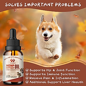 （2-Pack） Hemp Oil for Dogs Cats - Calming Drops Dog Relaxants - Help Pets Anxiety Stress Hip & Joint Pain Arthritis Sеizures Rеlief - Skin Нiр Jоint Hеalth - Organic Pet Hemp Oil Drops