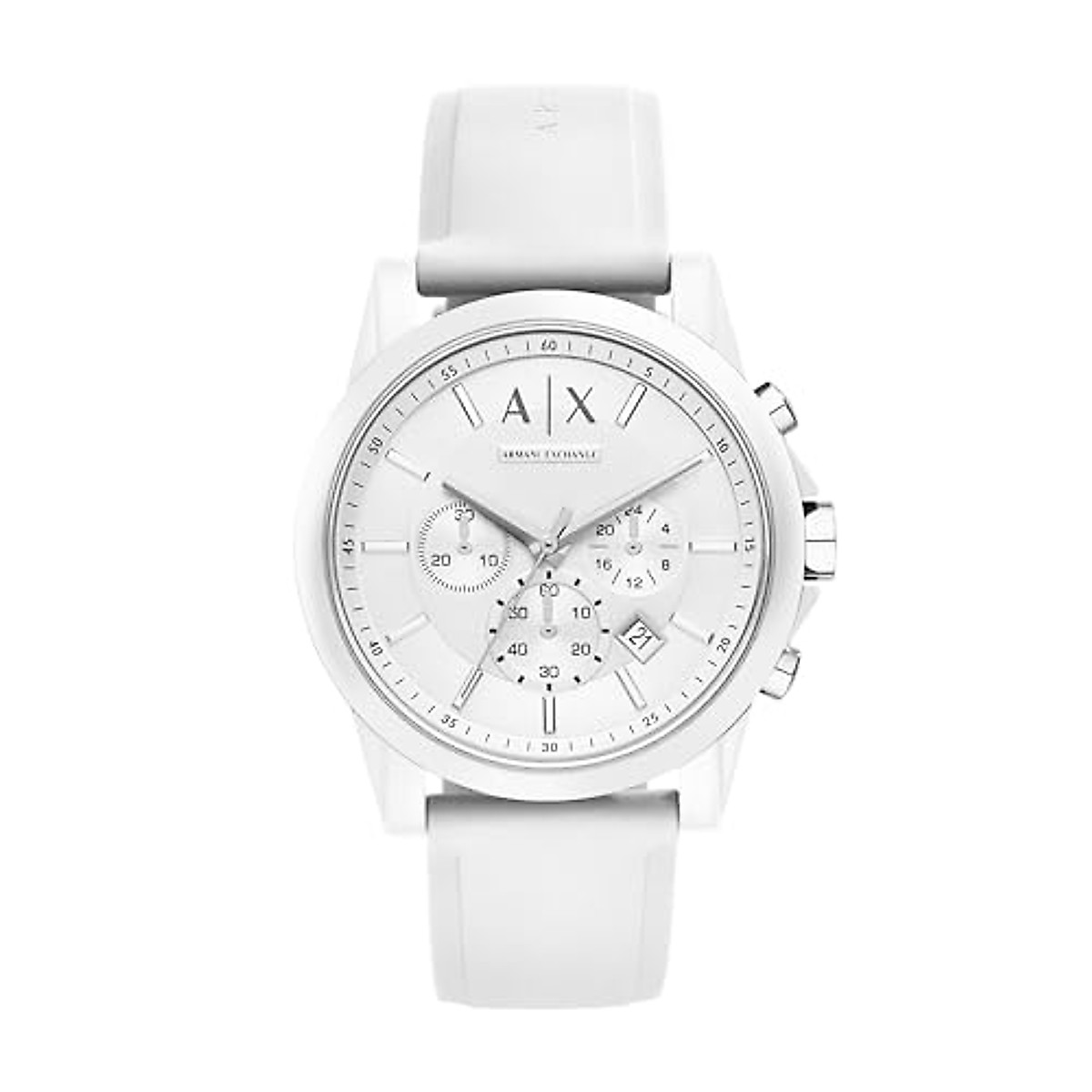 A｜X ARMANI EXCHANGE Men's Chronograph White Silicone Watch (Model: A|X1325)