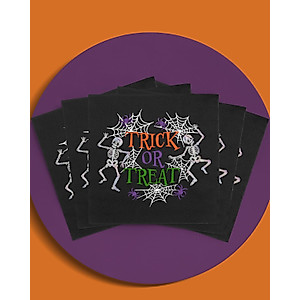 xo, Fetti Halloween Trick or Treat Napkins - 3-ply, 25 pcs | Happy Halloween Party Decorations, Spiderweb Supplies, Spooky Tableware