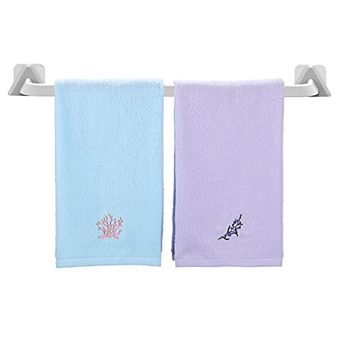 YUNDODO Hand Towels Set of 2 100% Cotton Ultra Soft 14 x 30 Inches