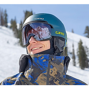 Giro Contour Ski Goggles - Snowboard Goggles for Men & Women - Black Wordmark Strap with VIVID Royal/VIVID Infrared Lenses