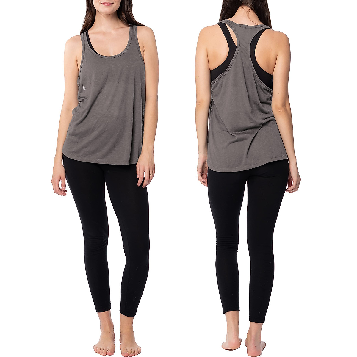 Sexy Basics Womens Racer Back Tanks | Ultra Soft Stretch Athletic Tanks -5 Pack