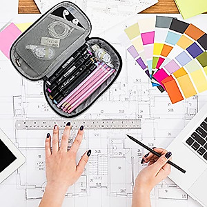 Pencil Case Pencil Bags with Zipper Pencil Pouch Pen Case Black Pen Box for Boys Girls Stationary Organizer for College Office Travel By Gloppie