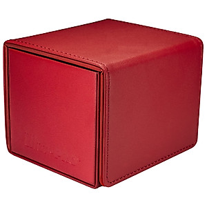 Ultra Pro - Vivid Alcove Edge Deck Box (Red) - Stores & Protects Up To 100 Standard Size Collectible Cards, Baseball Cards, Gaming Cards, Sports Cards or Any Standard Size Cards In Your Collection