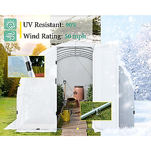 Papababe 20x10x7.5 FT Extra high Large Walk-in Greenhouse for Outdoors ...