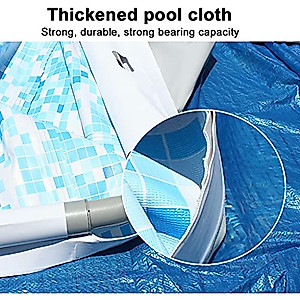 Large Swimming Pool For Gardens With Bracket With Steps Kids Adults Can Swim - Family Pool Above Ground Non-Inflatable - Outdoor Foldable Thickened Pool - Gift Swimming Pool Accessories Dust Cover & G